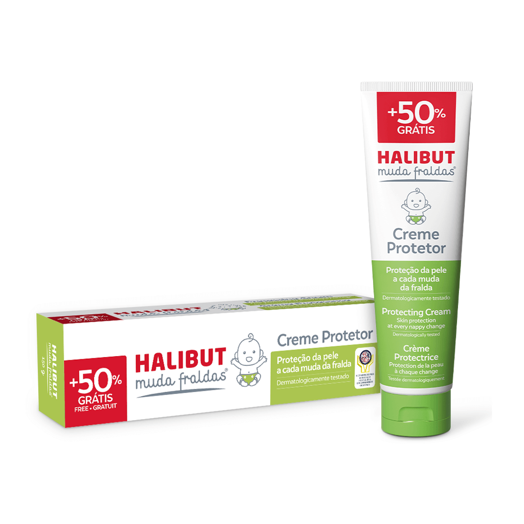 Halibut Muda Fraldas Creme Protetor c/ 50% Grátis - 150gr | Farmácia Camelo