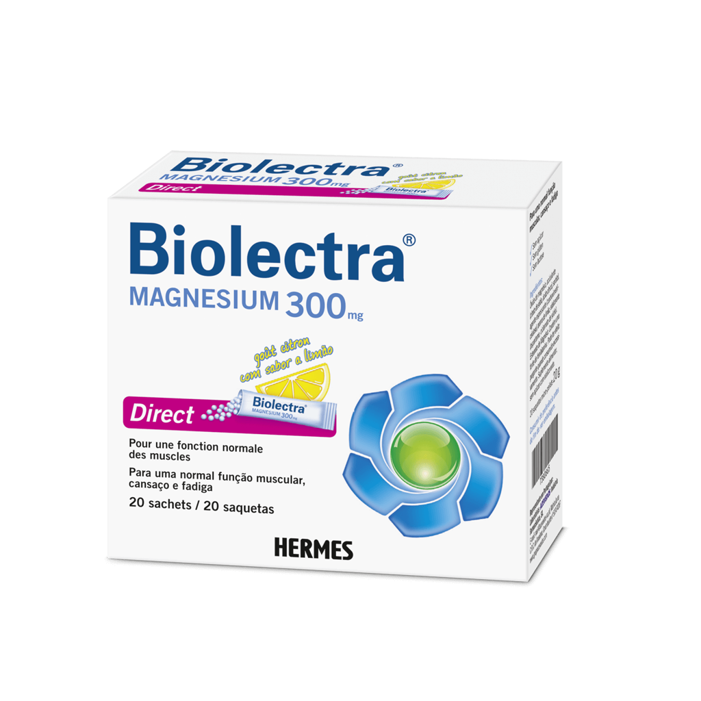 Biolectra Magnesium 300mg Direct - 20 Saquetas Orodispersíveis ...